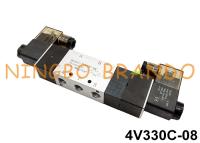China 4V330C-08 5/3 Way 1/4'' Solenoid Control Valve Close Center DC 24V for sale