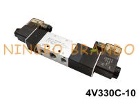 China 4V330C-10 Pneumatic Solenoid Valve 5/3 Way 4V300 Series 3/8'' for sale