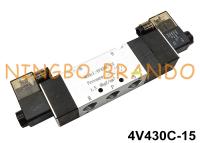 China 4V430C-15 5Ports 3Position Pneumatic Solenoid Valve DC24V AC220V for sale