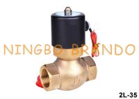 China 2L-35 1-1/4'' Brass Hot Water Solenoid Valve 12V 24V 110V 220V for sale