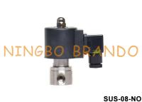 China 1/4'' PTFE Seal Stainless Steel Solenoid Valve 2/2 Way Normal Open for sale