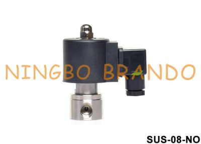 China 1/4'' PTFE Seal Stainless Steel Solenoid Valve 2/2 Way Normal Open for sale