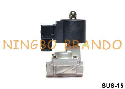 China 1/2'' 2 Way NC High Temp Stainless Steel Solenoid Valve PTFE Seal for sale