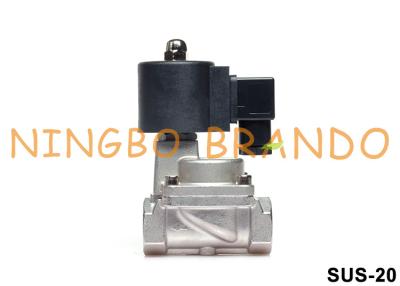 China 3/4'' 2/2 Way NC Pilot Piston Stainless Steel Solenoid Valve 24V 220V for sale