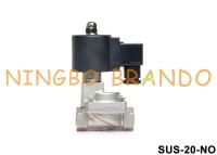 China 3/4'' 2 Way NO Solenoid Valve Stainless Steel 304 Body PTFE Seal for sale