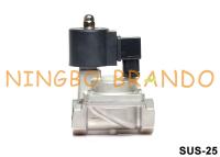 China 1'' 2 Way NC Pilot Piston Stainless Steel Solenoid Valve 24VDC 220VAC for sale