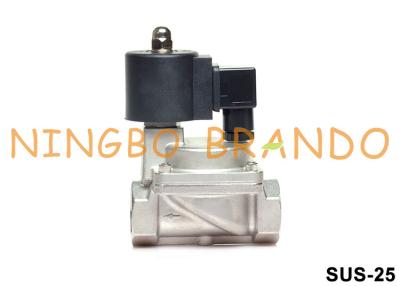 China 1'' 2 Way NC Pilot Piston Stainless Steel Solenoid Valve 24VDC 220VAC for sale