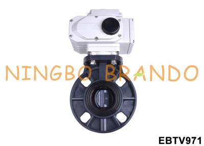 China UPVC CPVC PVC Electric Actuator Plastic Butterfly Valve 24V 220V for sale