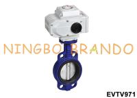 China AC220V Cast Iron Cast Steel Electric Actuator Wafer Butterfly Valve for sale