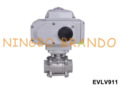 China Stainless Steel 3 Pcs Electric Actuator Female Thread Ball Valve for sale
