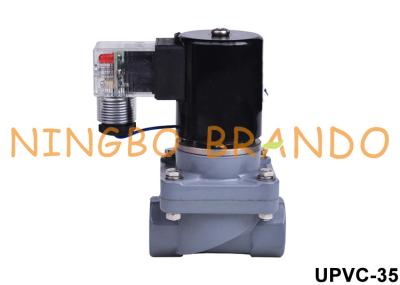 China Acid Alkali CPVC Plastic Solenoid Valve Anti Corrosive 1-1/4'' 24V 220V for sale