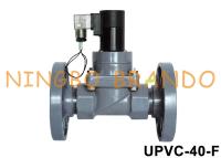 China 1-1/2'' Flanged UPVC Anti Corrosion Plastic Solenoid Valve AC220V for sale