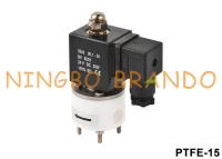 China 24V 220V 1/4'' 3/8'' Corrosive PTFE Solenoid Valve Acid Alkali Anti for sale