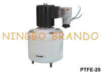 China DN25 1'' Thread PTFE Plastic Solenoid Valve Anti Corrosive 24V 220V for sale