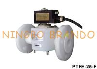 China 1'' Flanged PTFE Solenoid Valve Anti Corrosive DC24V AC220V for sale
