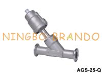 China DN25 PN16 Tri Clamp Pneumatic Angle Seat Valve Single Action for sale