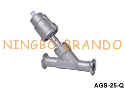 China DN25 PN16 Tri Clamp Pneumatic Angle Seat Valve Single Action for sale