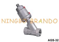 China Y Type Pneumatic Threaded Angle Seat Valve 1-1/4'' DN32 SS304 for sale