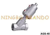 China DN40 1-1/2'' Threaded Pneumatic Angle Seat Valve With Actuator for sale