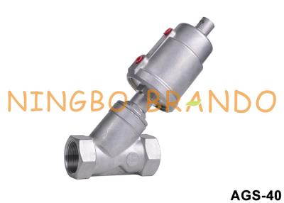 China DN40 1-1/2'' Threaded Pneumatic Angle Seat Valve With Actuator for sale