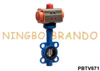 China Rubber Air Operated Wafer Butterfly Valve With Pneumatic Actuator for sale
