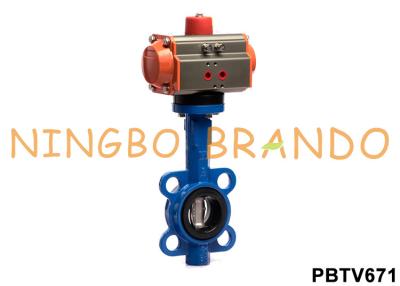China Rubber Air Operated Wafer Butterfly Valve With Pneumatic Actuator for sale
