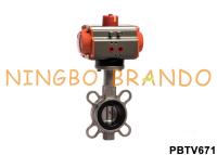 China Rubber Seal Stainless Steel Pneumatic Butterfly Valve With Actuator for sale