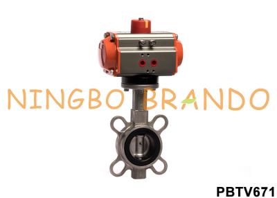 China Rubber Seal Stainless Steel Pneumatic Butterfly Valve With Actuator for sale