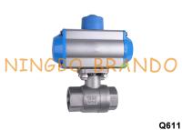 China 2 Way Thread Port Pneumatic Actuator Ball Valve Stainless Steel for sale
