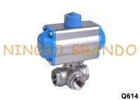 China 3 Way L T Type Operated Ball Valve With Pneumatic Actuator SS304 for sale