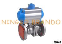 China DN25 1'' Flanged Type Pneumatic SS Ball Valve With Actuated for sale