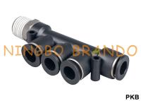 China PKB Male Triple Branch Plastic Pneumatic Hose Fittings Push In for sale
