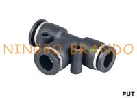 China PUT 3 Way Union Tee Plastic Pneumatic Hose Fittings Quich Connect for sale