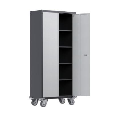 China Steel Lockable File Cabinet Metal Garage Cabinet Locking Tool Cabinets  with 2 Doors and 4 Adjustable Shelves for sale
