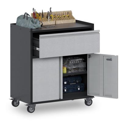 China Hot Price Metal Garage Cabinet Rolling Cabinet Garage Storage, Black/Gray for sale