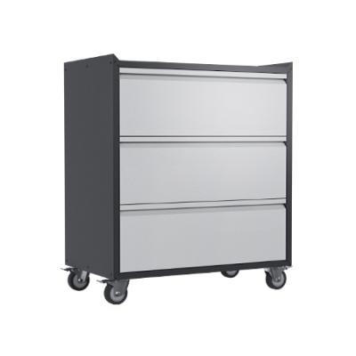 China Rolling  File Cabinet with 3 drawer , orange peel texture design large metal storage filing mobile cabinets for  office for sale