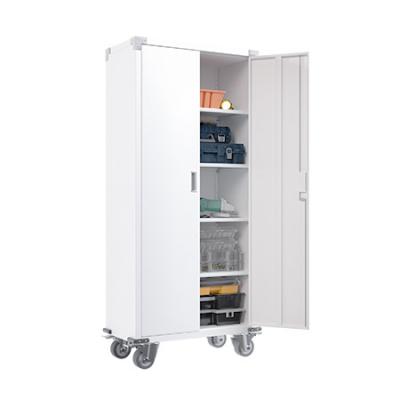 China Home Office use Steel Storage Cabinet large space file storage cabinet, detachable pulleys with lock Grey for sale