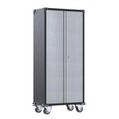 China Enhanced Stability and Longevity with Double Colored Orange Peel Finish, 2 Door Large Steel Cabinet with Casters for sale