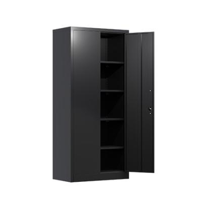 China Office Metal Garage Storage Cabinet steel filing cabinet with 2 Doors and 4 Adjustable Shelves for sale