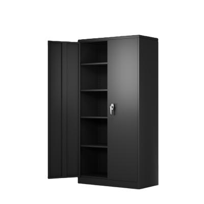 China Steel Storage 2 Door Metal File Cabinet With 4 Adjustable Shelves for sale