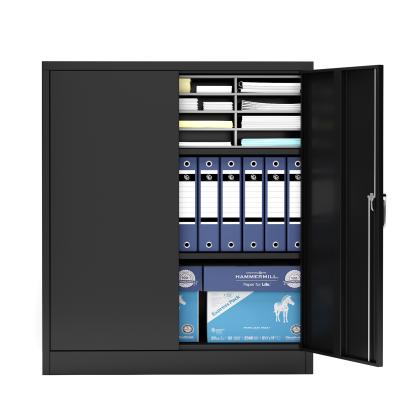 China Traditional Metal Steel Office Cupboard Furniture  With Lockable Door And 2 Adjustable Shelves for sale