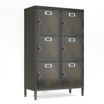 China Industrial Design Style 6 Door Retro Lockers Metal Office Cabinet for sale