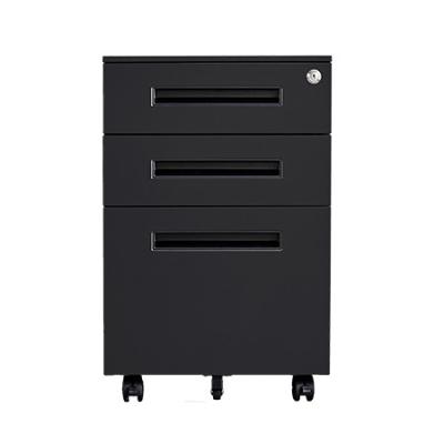 China Black Mobile Cabinet with 3 Drawers Space Saving for Home for sale