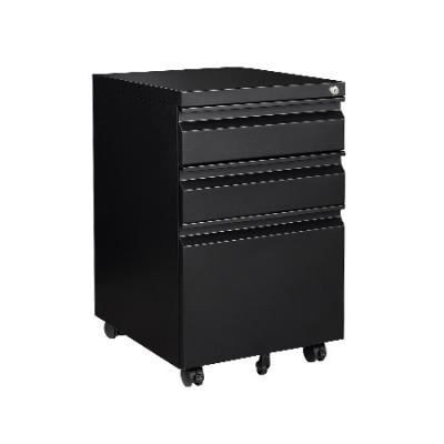 China Black 3 drawer mobile cabinet with lock metal storage cabinet for sale