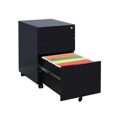 China Black Mobile Cabinet 3 Drawer with Lock, metal storage cabinet for home office for sale