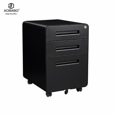 China Mobile Cabinet with Round Corner Design Recessed Handles and 5 Casters with Anti-Tipping Design for sale