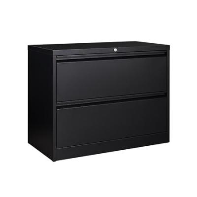 China 2 Drawer steel Lateral File Cabinet with Anti-tilt Mechanism Storage Filing Cabinet for Home Office Black for sale