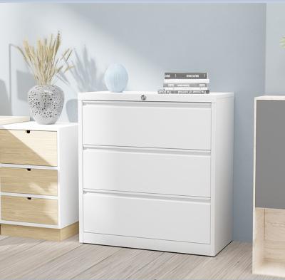 China Office 3 Drawer Lateral File Freestanding Drawer Cabinet 3 Tier Metal With Lock For Home for sale