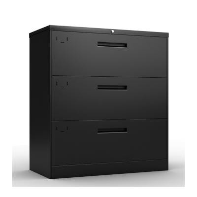 China Steel  lateral file cabinet with 3 lockable srorage drawer for office and home for sale