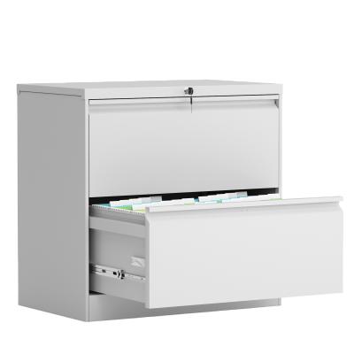 China Widely Used Office Knocked-down Structure Steel 2 Drawer Filling Metal Lateral File Storage Cabinet for sale